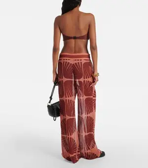 Johanna Ortiz Printed Georgette Wide-leg Pants - Brown