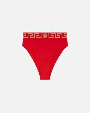 Versace Econyl High Waisted Bikini Bottoms - Red