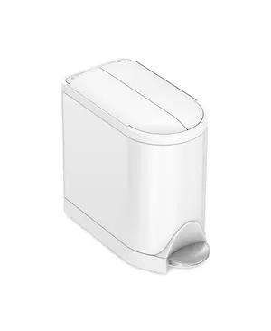 SIMPLEHUMAN 10 Liter Butterfly Lid Bathroom Trash Can - White