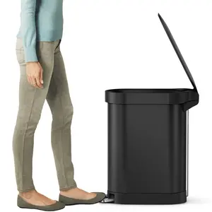 SIMPLEHUMAN 45 Liter Slim Kitchen Trash Can With Liner Pocket
