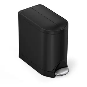 SIMPLEHUMAN 10 Liter Butterfly Lid Bathroom Trash Can - Black