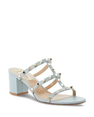 Valentino Garavani Rockstud Block Heel Slide Sandals