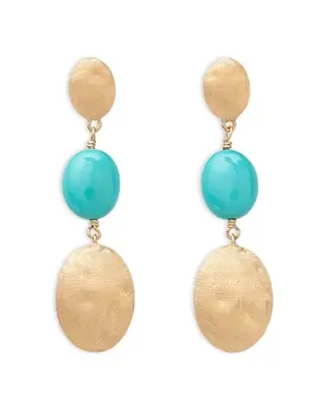 Marco Bicego Siviglia Turquoise Drop Earrings - Blue/gold