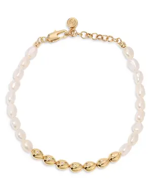 Ettika Beaded Bracelet - Gold/white