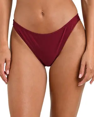 L'Agence Jean Shimmer Bikini Bottom - Black Cherry