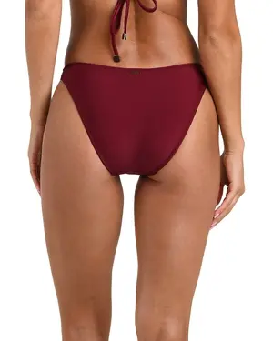 L'Agence Jean Shimmer Bikini Bottom - Black Cherry