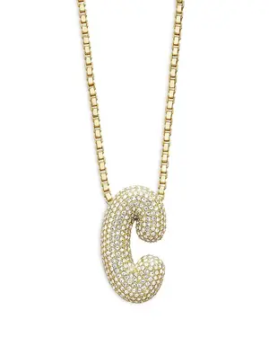 Baublebar Pave Bubble Initial Pendant Necklace - C