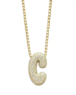 Baublebar Pave Bubble Initial Pendant Necklace