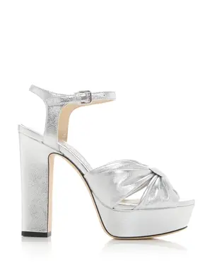 JIMMY CHOO Heloise 120 Platform Sandals - Silver