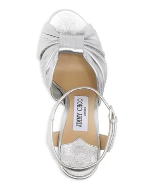 JIMMY CHOO Heloise 120 Platform Sandals - Silver