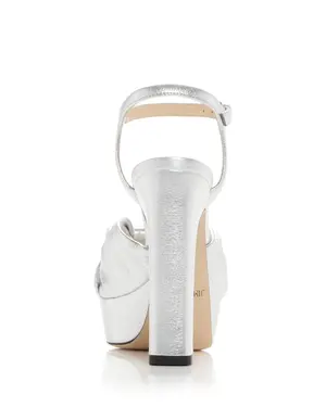 JIMMY CHOO Heloise 120 Platform Sandals - Silver