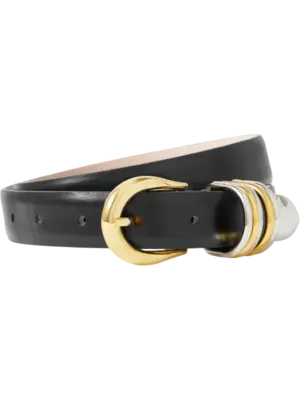 DEHANCHE Hollyhock Embellished Leather Belt - Black