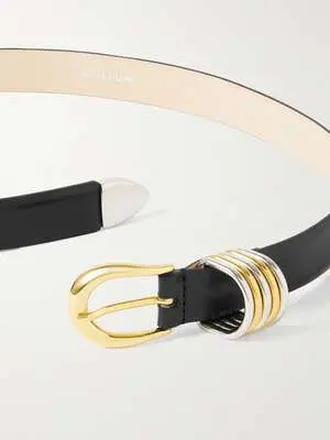 DEHANCHE Hollyhock Embellished Leather Belt - Black
