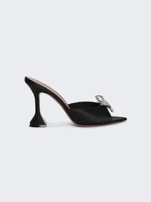 Amina Muaddi Rosie Satin Slipper Sandals - Black