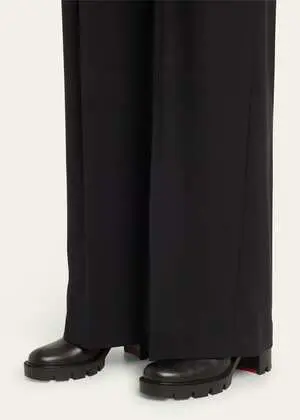 CHRISTIAN LOUBOUTIN 70mm Marchacroche Leather Chelsea Booties