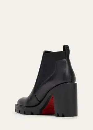CHRISTIAN LOUBOUTIN 70mm Marchacroche Leather Chelsea Booties