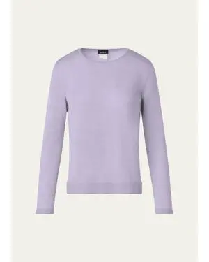 Akris Cashmere-silk Fine Gauge Knit Sweater - Malva