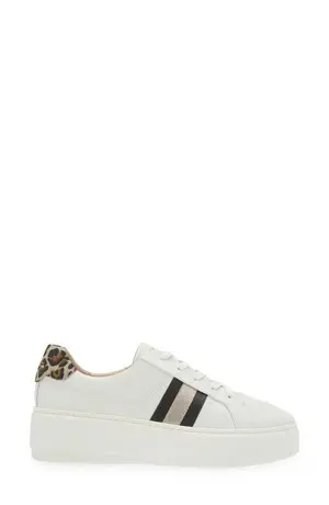 FRANKIE4 Riley Platform Sneakers - White/leopard Print