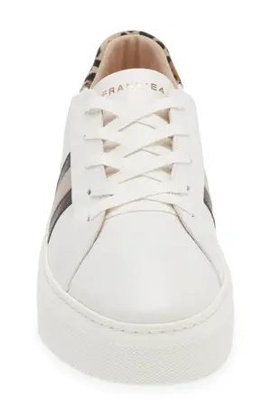 FRANKIE4 Riley Platform Sneakers - White/leopard Print