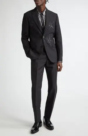 Versace Pleated Wool & Mohair Dress Pants