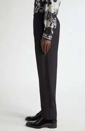 Versace Pleated Wool & Mohair Dress Pants