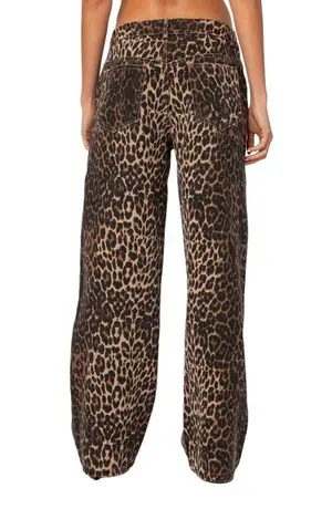 EDIKTED Print Straight Leg Jeans