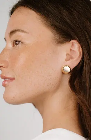 Ettika Polished Pebble Drop Earrings - Gold