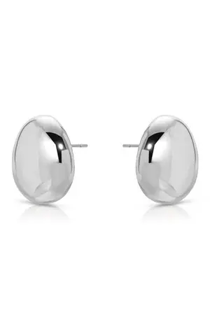 Ettika Ettika Polished Pebble Drop Earrings Rhodium