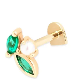 ASTRID & MIYU Yellow And Emerald Stud Earring - Gold