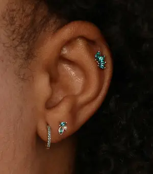 ASTRID & MIYU 14-karat Emerald Hoop Earrings - Gold