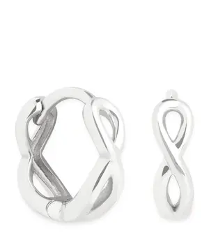 ASTRID & MIYU Infinity Huggie Earrings - Silver