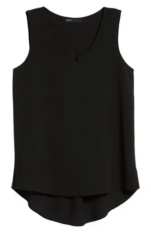 GIBSONLOOK Sleeveless V-neck Shell With High-low Hem