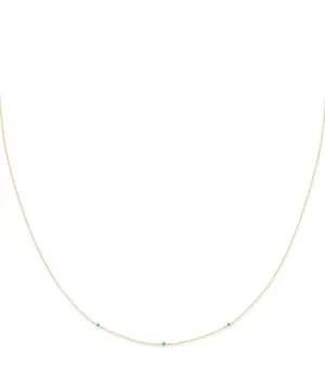 ASTRID & MIYU Yellow And Emerald Charm Necklace - Gold