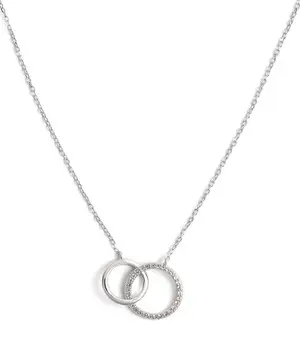 ASTRID & MIYU White Gold And Topaz Orbit Necklace