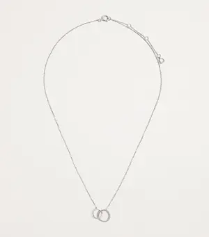 ASTRID & MIYU White Gold And Topaz Orbit Necklace
