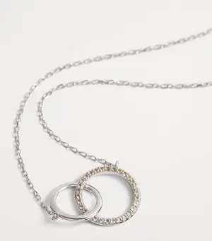 ASTRID & MIYU White Gold And Topaz Orbit Necklace