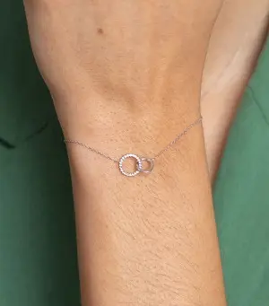 ASTRID & MIYU White Gold And Topaz Orbit Bracelet