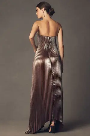 L'IDEE Strapless Maxi Gown - Chocolate