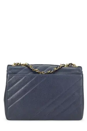 Chanel Caviar Diagonal Quilted Shoulder Bag