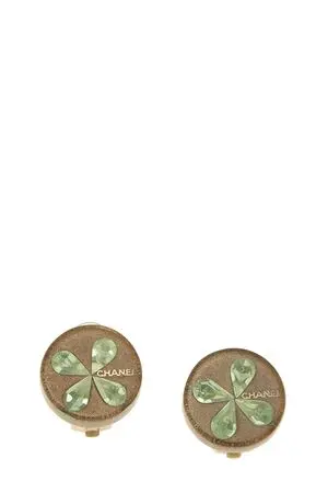 Chanel Button Earrings - Gold