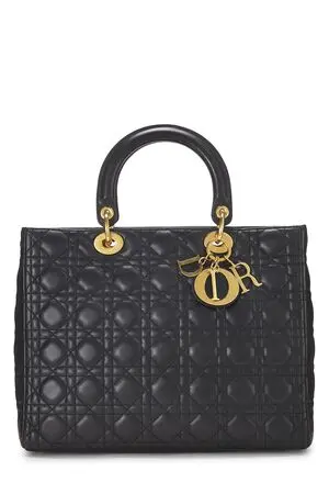 DIOR Cannage Leather Lady Dior Large