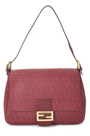 Fendi Zucchino Coated Canvas Bag - Red