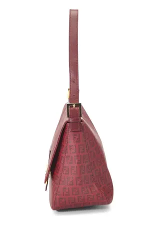 Fendi Zucchino Coated Canvas Bag - Red