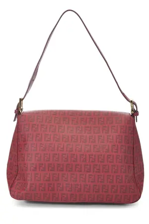 Fendi Zucchino Coated Canvas Bag - Red