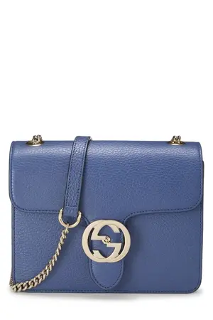 Gucci Leather Interlocking Crossbody - Blue
