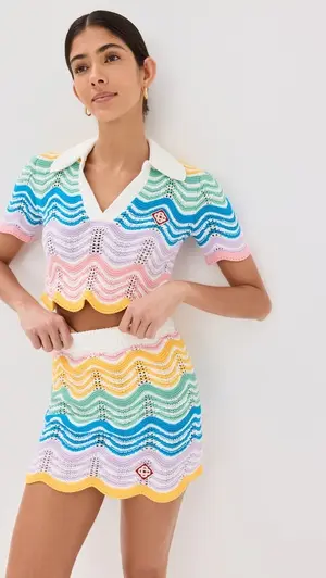 Casablanca Wave Crochet Skirt