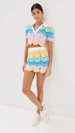 Casablanca Wave Crochet Skirt
