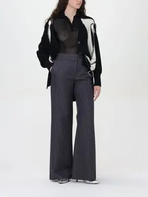 Off-White Tailored Wide Leg Pinstripe Trousers