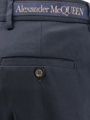 Alexander McQueen Cotton Trousers With Logo Detail
