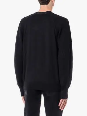 Alexander McQueen Wool Cardigan With Logo Embroidery